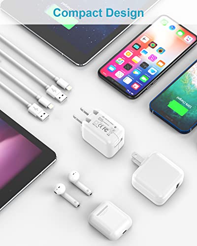 Apple iPad Charger Wall Charger and Cord 10 ft 2Set,12W iPad Charger Fast Charging Block & iPad Charger Cord 10 ft Apple Certified Lightning Cable for iPad 7th 8th 9th Generation,iPad Air/Mini,iPhone