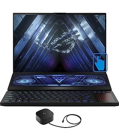 ASUS ROG Zephyrus Duo 16 Gaming & Entertainment Laptop (AMD Ryzen 7 6800H 8-Core, 64GB DDR5 4800MHz RAM, 2x2TB PCIe SSD RAID 1 (2TB), GeForce RTX 3060, 16.0" Win 10 Pro) with G5 Essential Dock