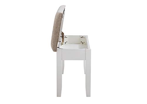 Powell Company Jane White and Beige Dining Storage Compartment by Powell Bench