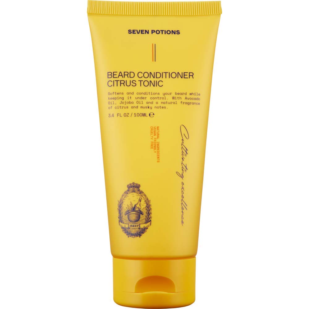 SEVEN POTIONS Beard Conditioner for Men – Prevents Beard Itch and Dandruff – Natural, Vegan, Cruelty Free (Citrus Tonic, 3.4 FL OZ)