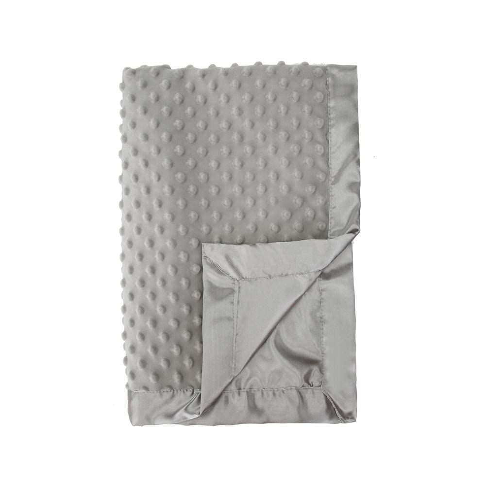Pro Goleem Grey Elephant Security Blanket and Gray Soft Minky and Satin Baby Blanket