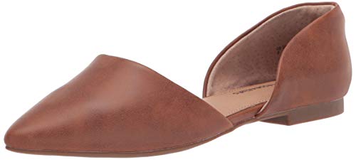 Amazon Essentials Women's D'Orsay Flat Ballet, Tan, 7.5