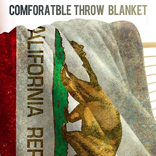Levens California Flag Blanket Print Soft Throw Blanket Cozy Lightweight Bed Couch Blanket for Kids Adult 50"x60"