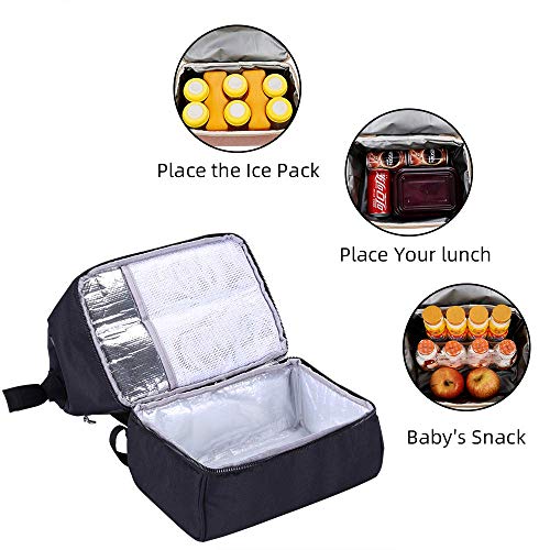 Breast Pump Bag Backpack, GOGOSO Pumping Bags with Cooler for Work Mom Breast Pump Carrying Diaper Bag Baby Shower Gifts(No Include Ice Pack)