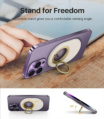 andobil Magnetic Phone Grip (Upgrade) for Magsafe, [Strongest Magnet Power] Phone Ring Holder Dual-Sided Magnet Compatible with Magsafe Series iPhone 14 13 12 Pro max, All Phones and Cases, Black