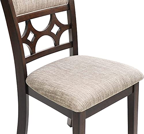 New Classic Furniture Mitchell 5-Piece Dining Set with 1 Table and 4 Chairs, Brown Cherry