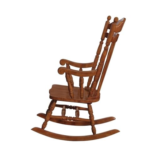 BOWERY HILL Windsor Traditional Rocking Chair in Medium Brown