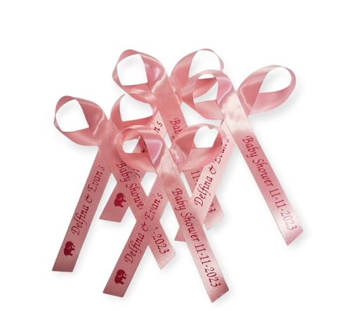 50 Personalized Ribbons Bridal Wedding Favor Baby shower Centerpieces, Photo Frames, Party, Invitations or Sprinkle - Custom Made