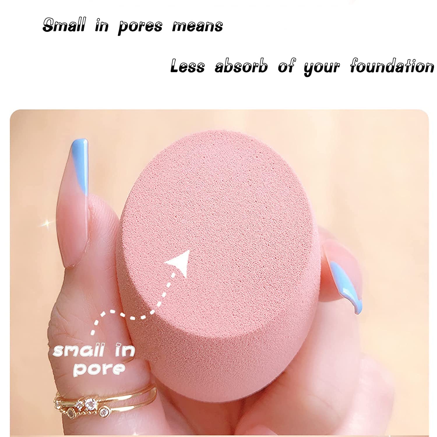 6pcs Daiso Pink Series Multi-color Makeup Sponge Set, Foundation Blending Beauty Blender, Flawless for Liquid Creams and Powders (A-PINK)