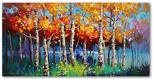 Artmaple Paint by Number for Adults Beginner Students, Ideal Gift Choice for Birthday,Anniversary or Any Festival.DIY Acrylic Painting Kit for Room Decor (12x24, Birch Forest)