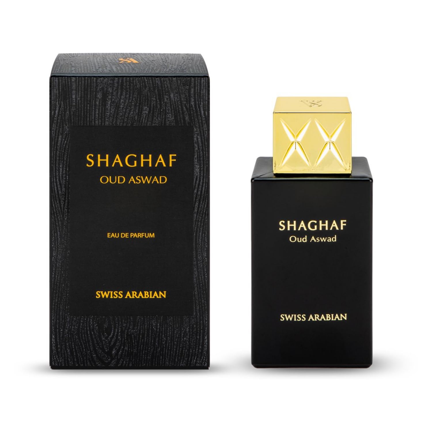 Swiss Arabian Shaghaf Oud Aswad - Luxury Products From Dubai - Long Lasting Personal EDP Spray Fragrance - A Seductive Signature Aroma - 2.5 Oz