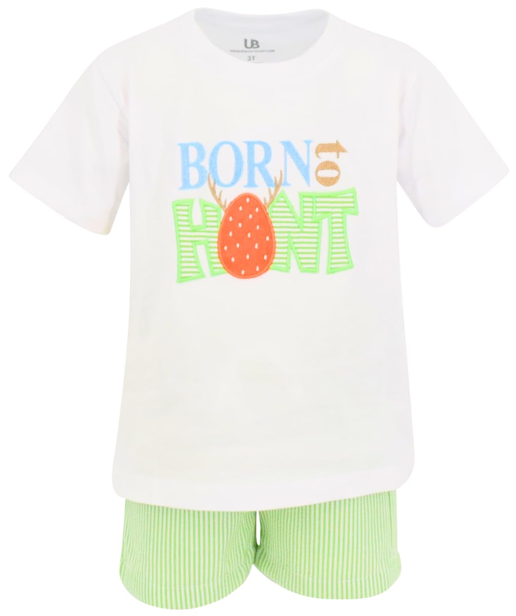 Unique Baby Boys Born to Hunt Easter Eggs Outfit (18 Months, Green)
