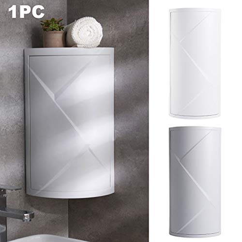 EMVANV Multifunction Corner Locker Cosmetic Storage Rack 360 Degree Rotation Storage Rack for Office Home Bathroom Triangle Shelf Kitchen(Grey)