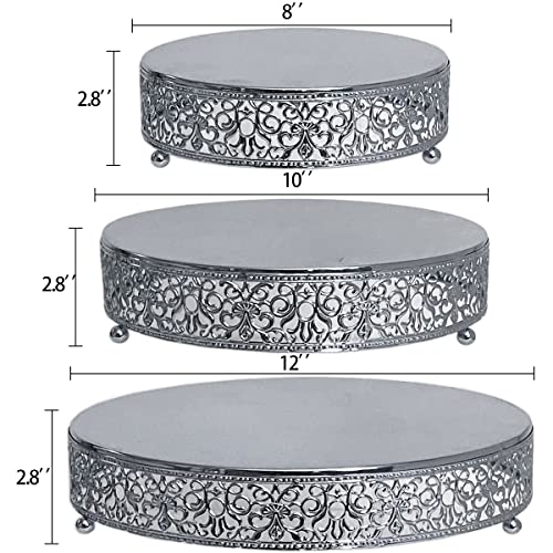 Cake Stand Set of 3 Metal Cupcake Stands Dessert Display Plate for Wedding Party Birthday,Silver