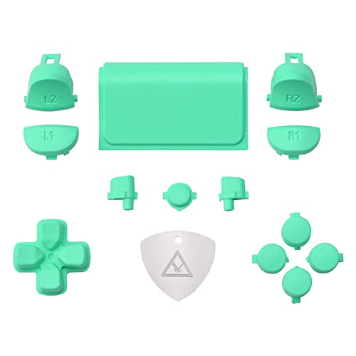 eXtremeRate Replacement D-pad R1 L1 R2 L2 Triggers Touchpad Action Home Share Options Buttons for ps4 Controller, Mint Green Full Set Buttons Repair Kits for ps4 Slim Pro CUH-ZCT2 Controller