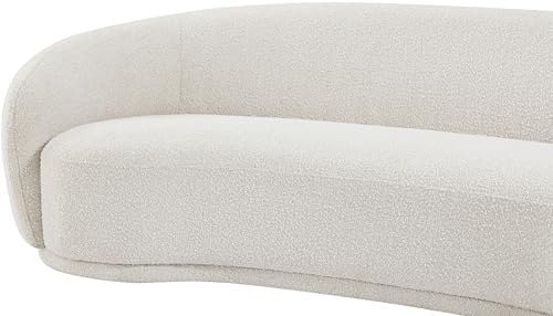 Meridian Furniture 693Cream-S Hyde Collection Modern | Contemporary Boucle Fabric Upholstered Sofa, Cream, 89.5" W x 38" D x 27.5" H