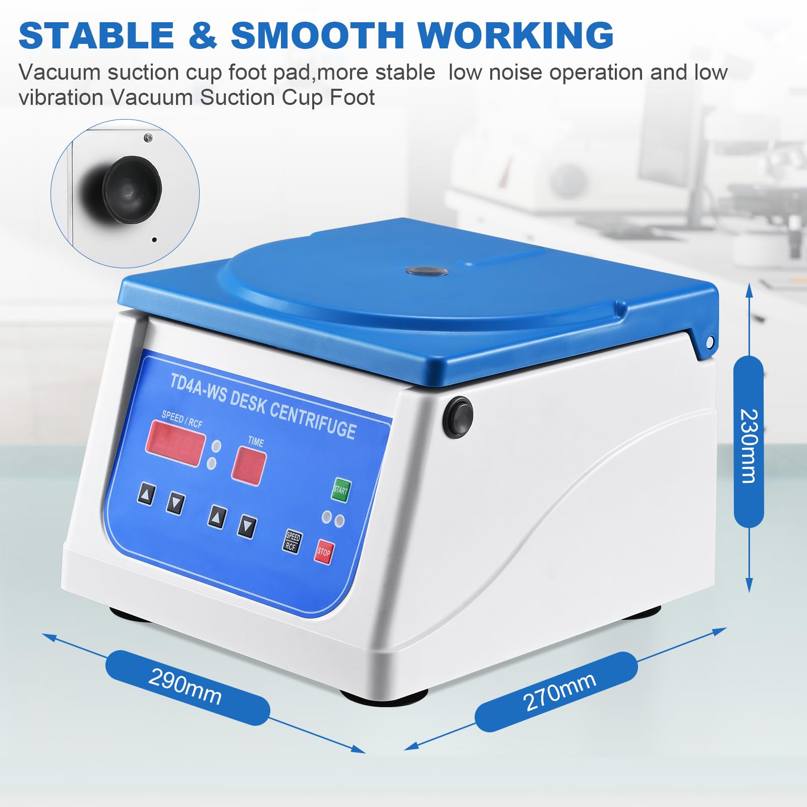 PRP Centrifuge Lab Desktop Centrifuge Machine with 12x10ML Place Rotor, 110 V Variable Speed 500-4,000 RPM Benchtop Centrifuge,90 Min Timer