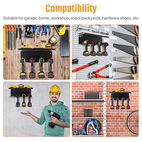 Ensayeer Power Tool Organizer, Cordless Drill Storage, Drill Holder Storage Wall Mount Shelf Rack, Charging Station to optimize Garage Organization and Power Tools Storage