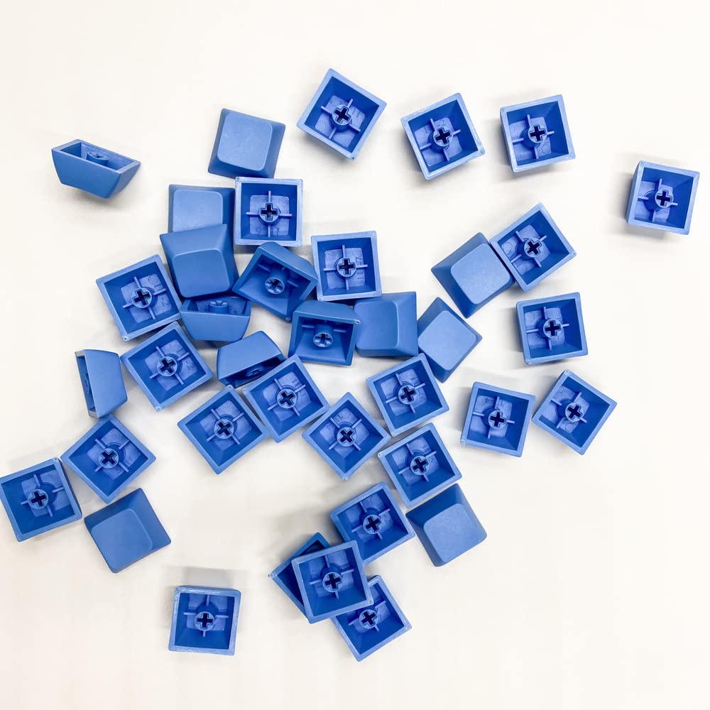 ONECAP 1U Blue Blank XDA keycap 50 Keys PBT Keycaps for Mechanical Gaming Keyboard (Blue)