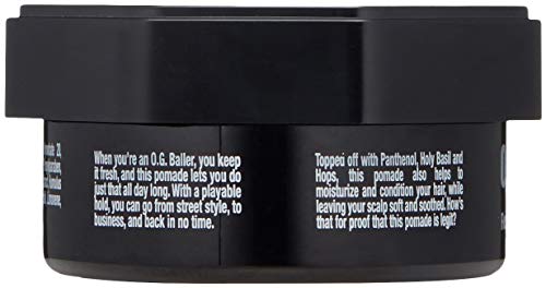GIBS Grooming OG Baller Pomade- Flex Hold Medium Shine- With Holy Basil Oil, & Panthenol For Men, 3 oz