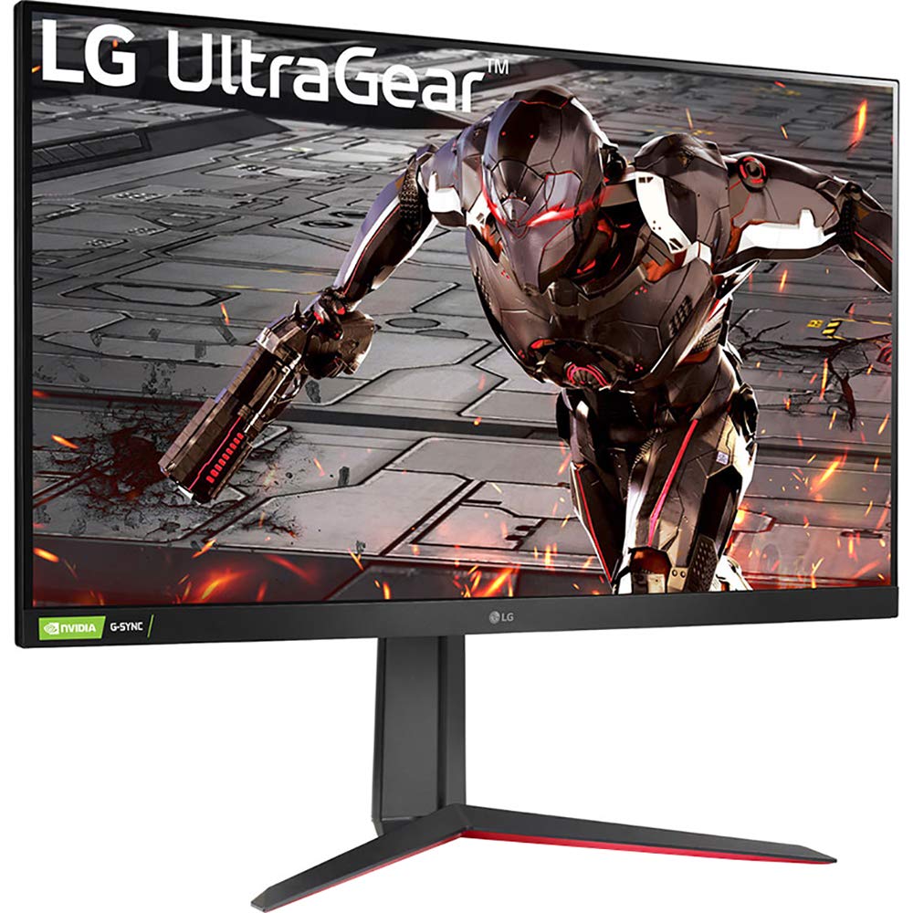 LG 32GN550-B 32 inch Ultragear FHD 165Hz HDR10 Monitor with G-SYNC Bundle with 2X 6FT Universal 4K HDMI 2.0 Cable, Universal Screen Cleaner and 6-Outlet Surge Adapter