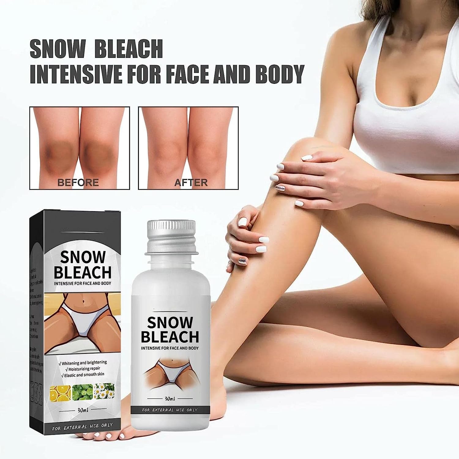 3Pcs Snow Bleach Cream,Snow Bleach Cream For Private Part Underarm Whitening,Dark Spot Remover For Body,Skin Bleaching Cream,Dark Spot Corrector For Intimate Areas, Neck, Armpit, Knees, Elbows
