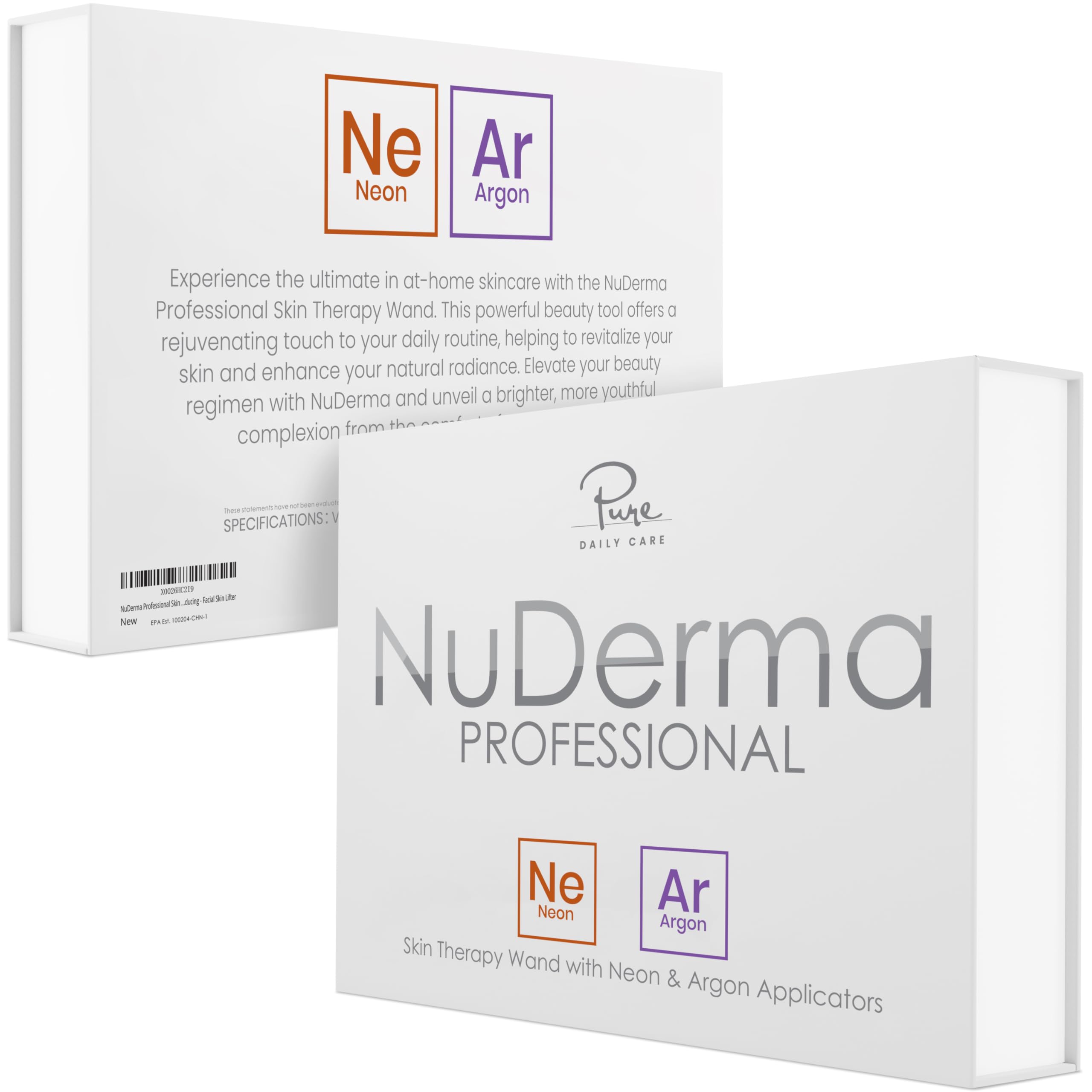 NuDerma Professional Skin Therapy Wand - Portable Skin Therapy Machine with 6 Neon & Argon Wands β Boost Your Skin β Clear Firm & Tighten