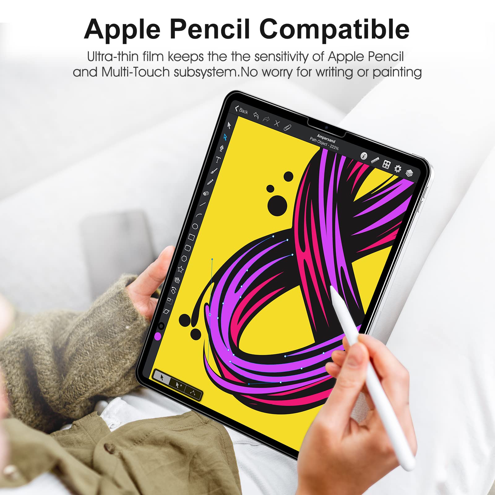 SPARIN [2+2 Pack] Screen Protector Compatible with iPad Pro 11 inch 2022/2021/2020/2018 with Camera Lens Protector, 9H Tempered Glass Compatible with Apple Pencil and Face ID