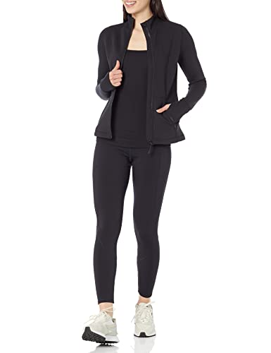 Amazon Essentials Women's Active Sweat Zip Through Jacket, Black, XX-Large