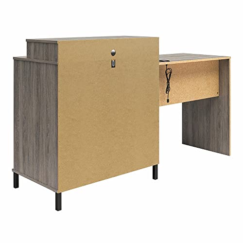 Ameriwood Home Kalissa Dresser/Desk Combo with Wireless-charger, Gray Oak
