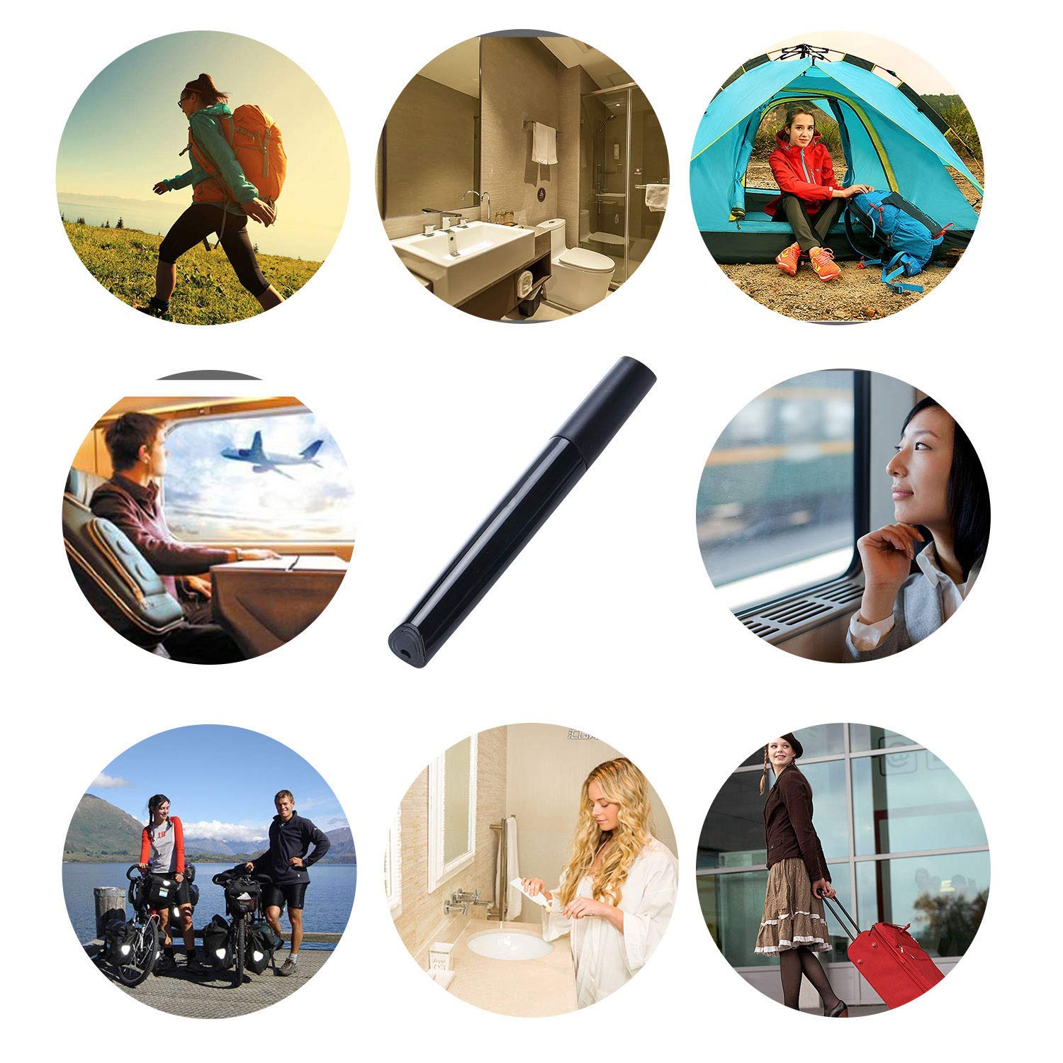 MiDubi Travel Toothbrush Case Plastic Toothbrush Holder Container Breathable Design with Air Hole Tube Cup Box for Home Daily Business Travel Camping School (Black)