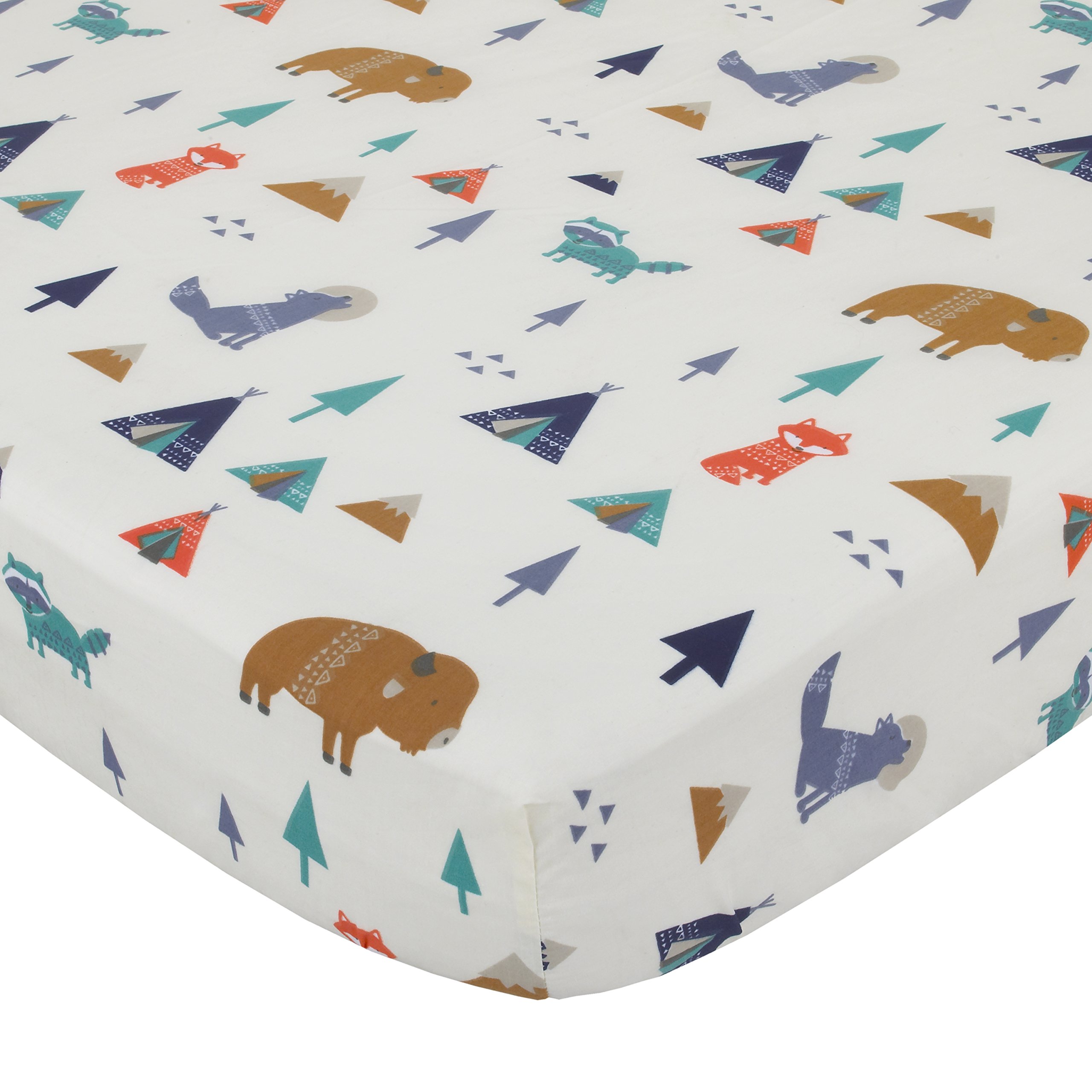 CARTERS Aztec 4 Piece Toddler Bedding Set, Navy, Cream, Orange, Beige