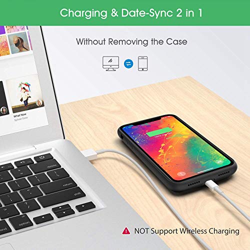 QTshine Battery Case for iPhone 11 Pro Max, [7800mAh] Protective Portable Charging Case Rechargeable Extended Battery Pack for Apple iPhone 11 Pro Max(6.5 inch) Backup Power Bank Cover - Black