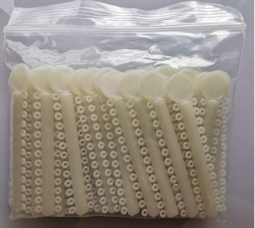 Orthodontic Ligature Ties Orthodontic Elastomeric O-rings Braces Rubber Bands(1040pcs) (Pear White)