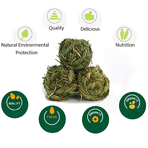 Rabbit Chew Ball Timothy Grass Grinding Small Animal Activity Play Chew Toys for Bunny Rabbits Hamster Guinea Pigs Gerbils
