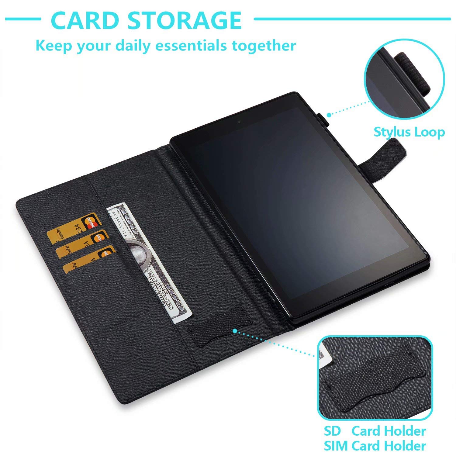 Case for 2016-2018 Kindle Fire HD 8 - MonsDirect PU Leather Smart Case Cover with Auto Wake/Sleep for Kindle Fire HD 8 Tablet (8" 2018 2017 2016 Release, 8th/ 7th / 6th Generation), Don't Touch My Pad