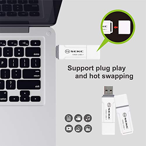 SEKC 128GB USB 3.1 Flash Drive, R/W Speed: 40/20 MB/s - SDU50128G