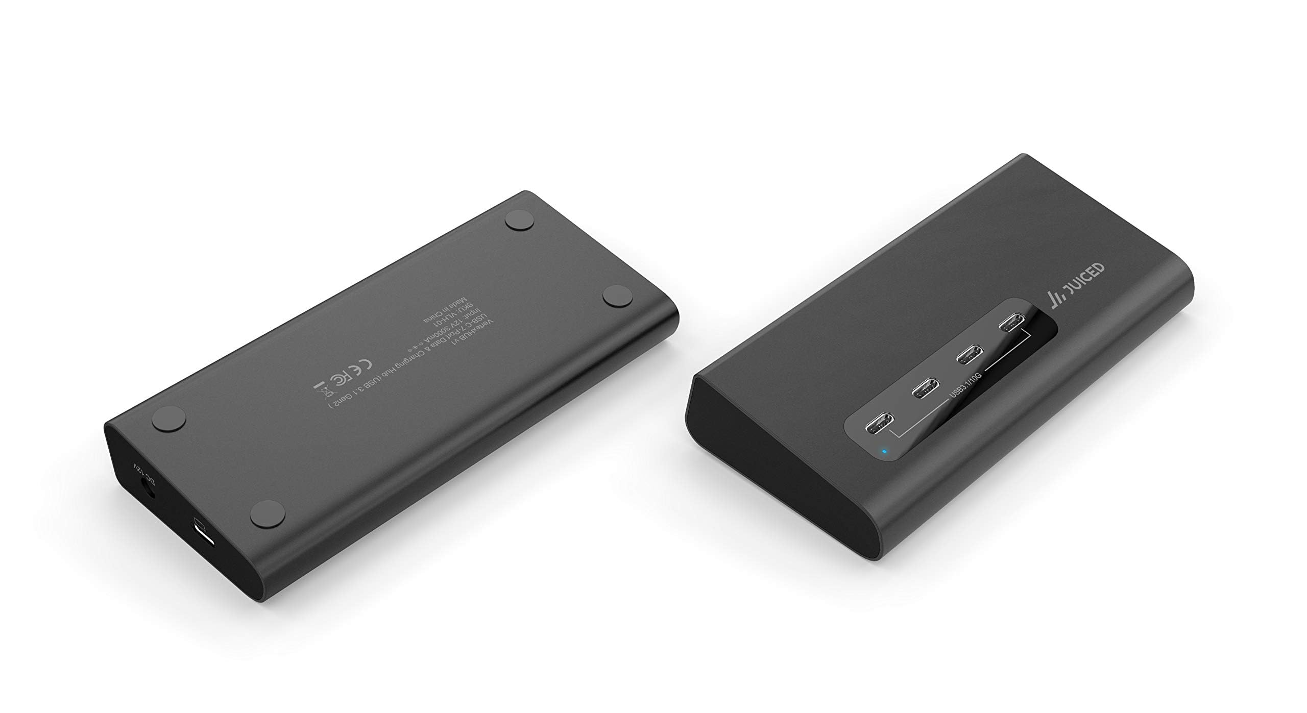 Juiced Systems VertexHUB High-Speed USB-C & USB-A Hub - 10 Gbps Transfer, USB 3.2 Gen 2, 4X USB-C Ports, 3X USB-A Ports, Fast Charging