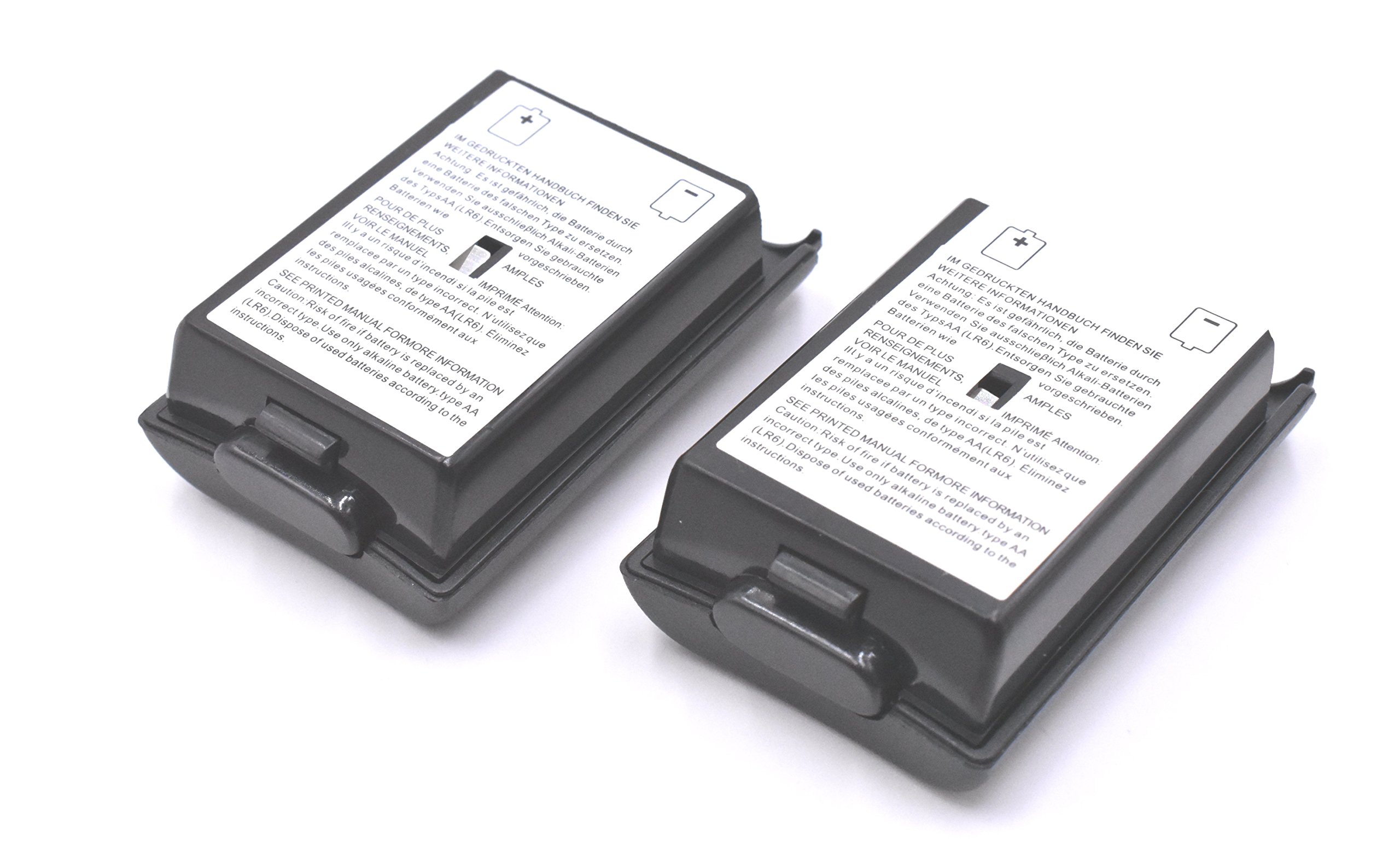 2pcs Battery Cover for Microsoft Xbox 360 Wireless Controller (Black)