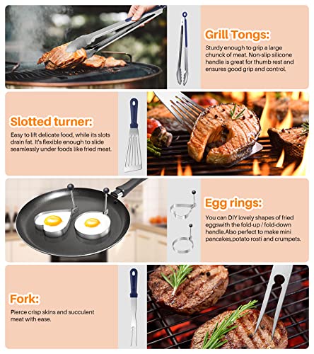 Griddle Accessories Kit,Upgrade 138pcs Flat Top Grill Accessories Set for Blackstone and Camp Chef,Spatula,Scraper,Griddle Cleaning Kit Carry Bag for Hibachi Grill, Men Outdoor BBQ with Meat Injector