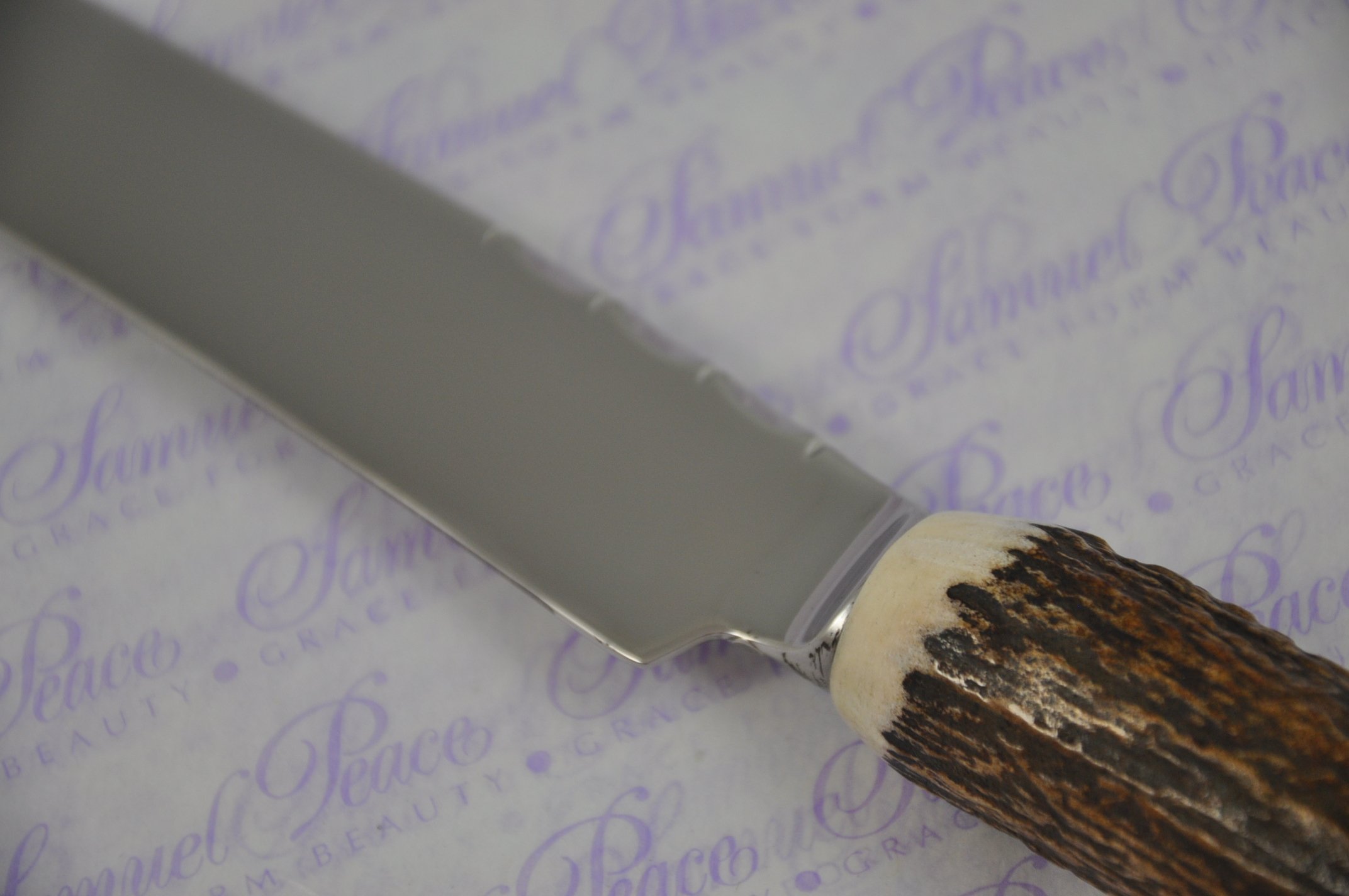 Cased Genuine Genuine Stag Horn/Antler Handle 2 Piece Carving Set Cased Made in Sheffield England