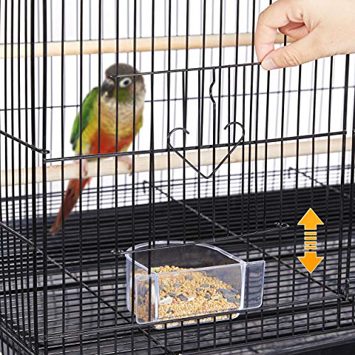 Yaheetech 30-inch Rectangle Stackable Breeding Flight Parakeet Bird Cage for Finches Budgies Cockatiels Conures Lovebirds Canaries Parrots w/Slide-Out Tray, Black