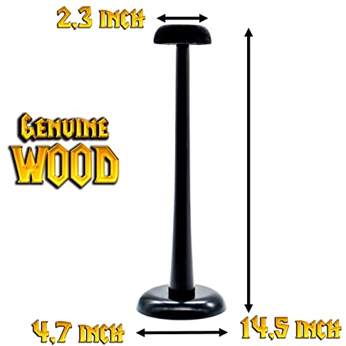 Mythrojan 14.5 Inch SOLID WOOD HAT DISPLAY STAND Sturdy Wooden Display Stand for Medieval Renaissance Cosplay Halloween Pin up Retro Hats