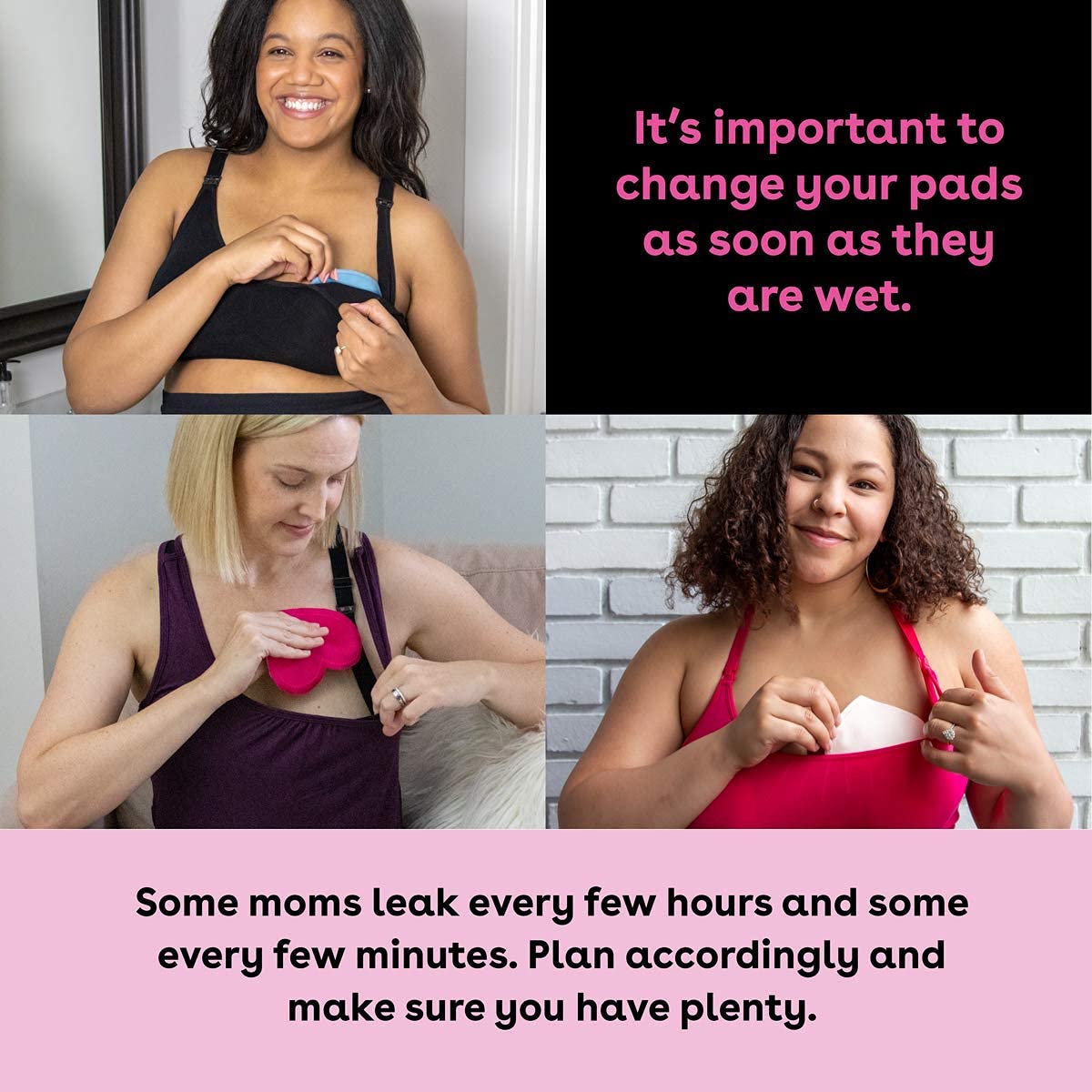 Bamboobies Ultra-Soft Velour Nursing Pads β Reusable, Washable & Leak-Proof β 2 Regular and 2 Overnight Pads for Breastfeeding