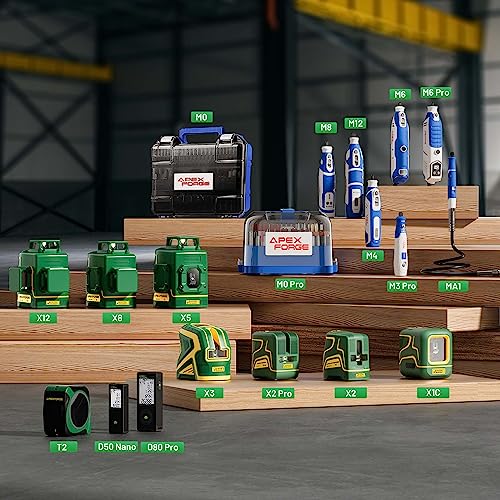 APEXFORGE M8 Cordless Rotary Tool, 8V 2.0Ah Rechargeable Battery, 5-Speed 5000-30000RPM, Keyless Chuck, 101Pcs Accessories, Shield Attachment, Long Endurance Power, Ideal for Sanding,Grinding,Cutting