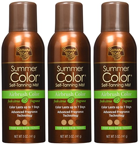 Banana Boat Self Tanning Spray for All Skin Tones, Airbrush Color, Reef Friendly, 5 Ounce - Pack of 3