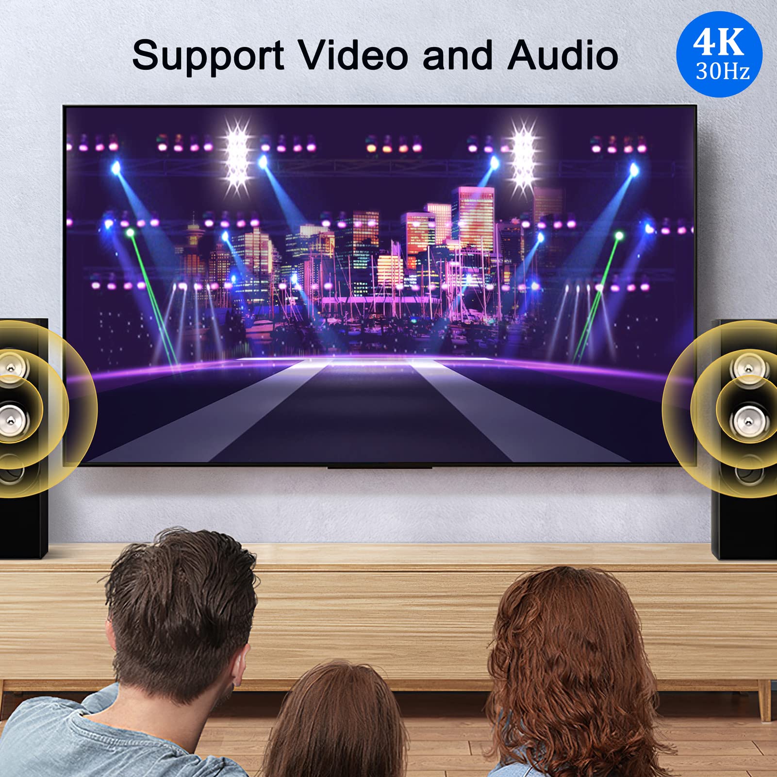 UVOOI 4K DisplayPort-DP to HDMI Cable 35FT, Display Port to HDMI Cable 35 Feet Adapter, 4K&3D, Video/Audio, 10.67M