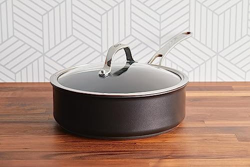 Anolon X Hybrid Nonstick Induction Saute Pan With Lid, 3.5 Quart - Charcoal Gray