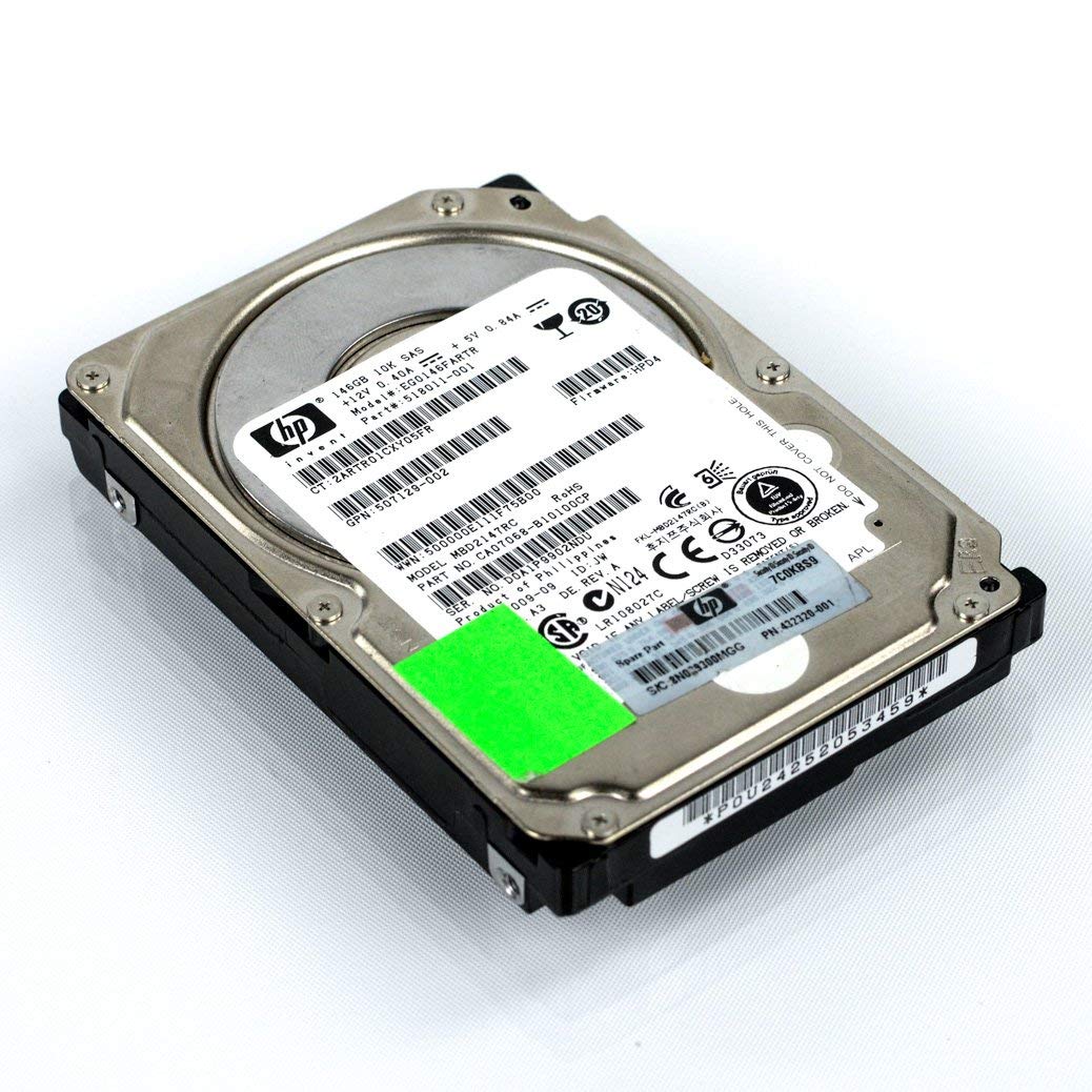 HP 507129-002 146GB 10000RPM 2.5INCH Dual Port SAS 6GBITS HOT PLUGGABLE Hard Disk Drive with Tray (Renewed)