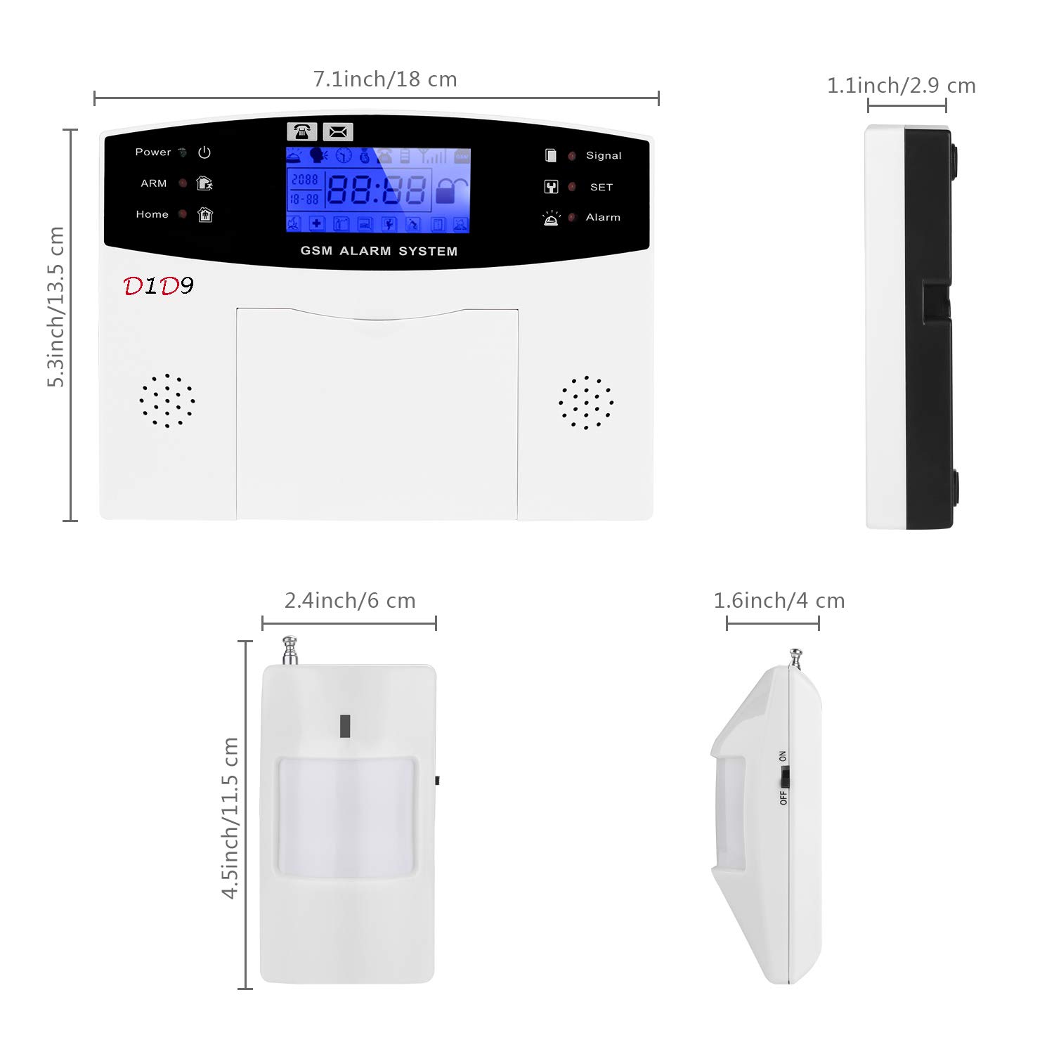 D1D9 Home Burglar Alarm System 23 pcs kit Wireless DIY GSM Auto Dialer for House Security